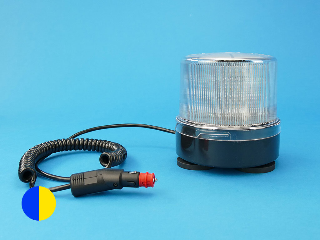 LED-Kennleuchte Comet M, blau/gelb, Magnetmontage, 592,03