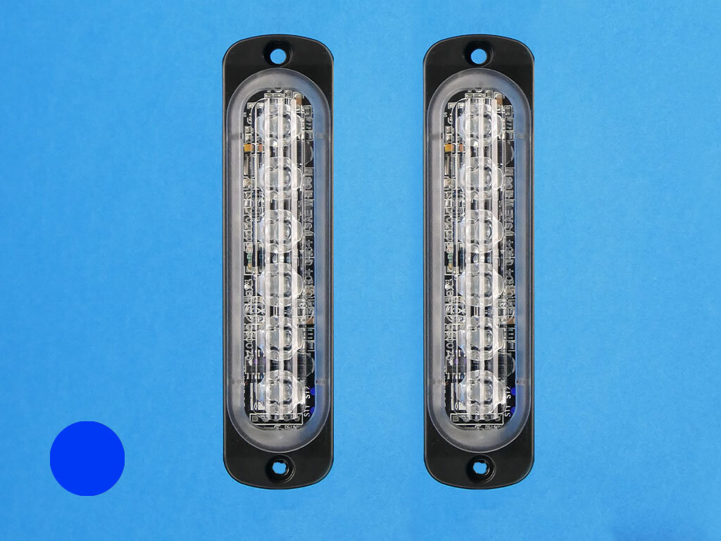 LED-Front-/Heckblitzer SuperThin ST6, blau, vertikal, 133,28